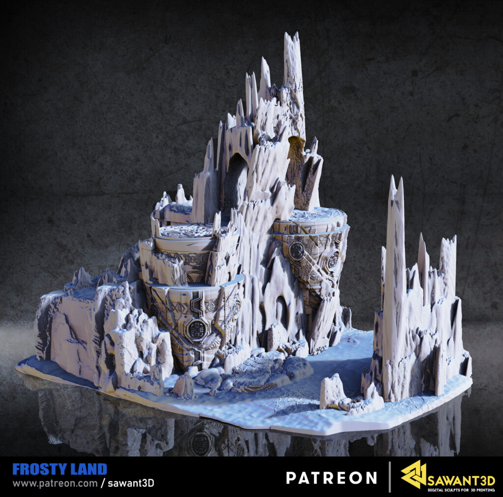 Ice fortress – Sawant3D – Printable Tabletop Scenery